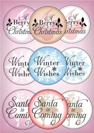 Pink Gem: Christmas Circle Sentiments