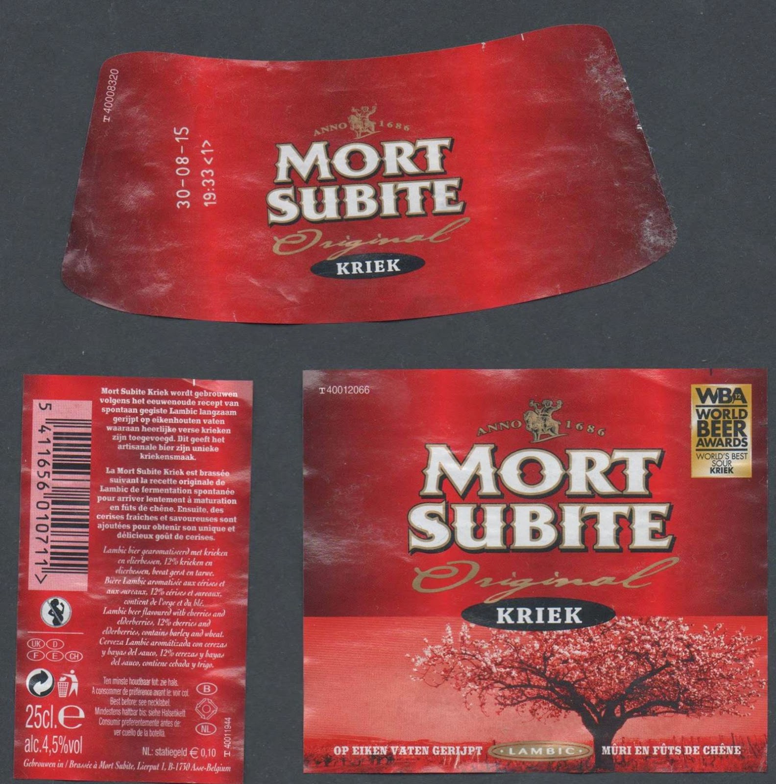Etiquetas de cerveza.: Mort Subite.