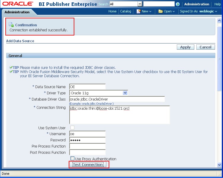Oracle Business Intelligence: Working with BI Publisher 11g - Part1 - Creating Data Source