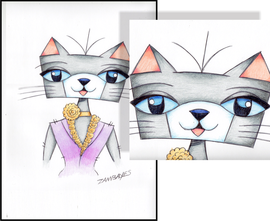 CAT ART - GATA DE ROUPA DE FESTA LILÁS - ZAMBA