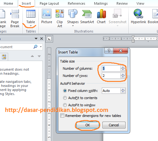 CARA MEMBUAT TABEL DI MICROSOFT WORD | Dunia Teknologi