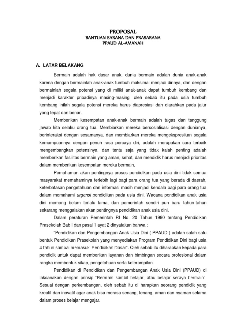 contoh proposal pengadaan barang - wood scribd indo