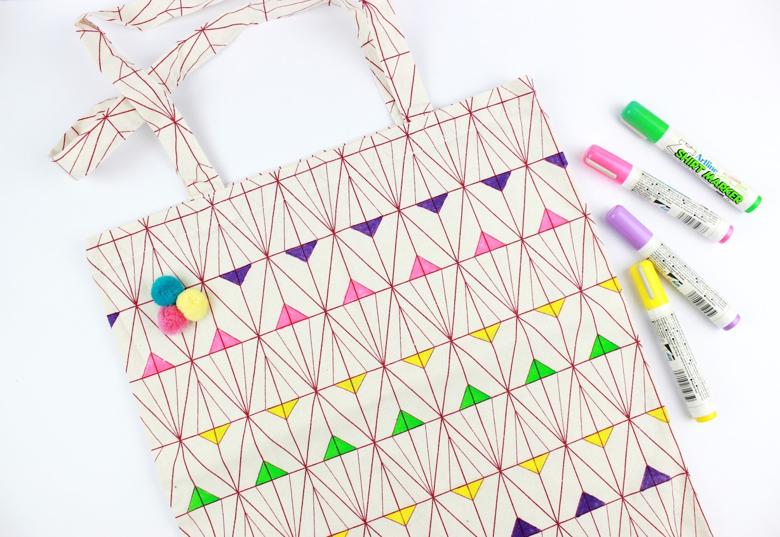 DIY Geometric Painted Tote Bag!!! - Ef Zin Creations
