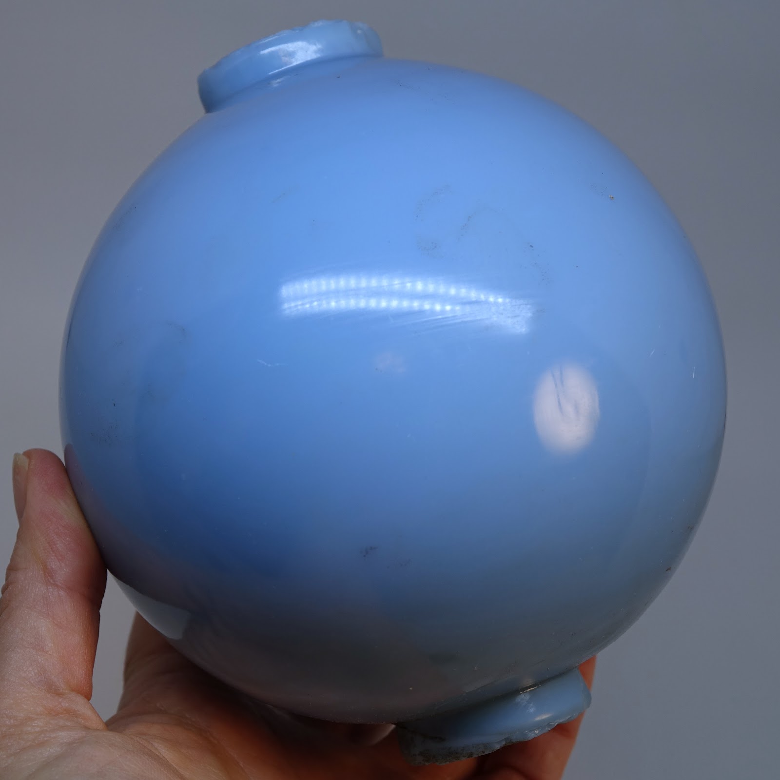 Vintage Lightning Rod Ball Blue Milk Glass Basic Ebay