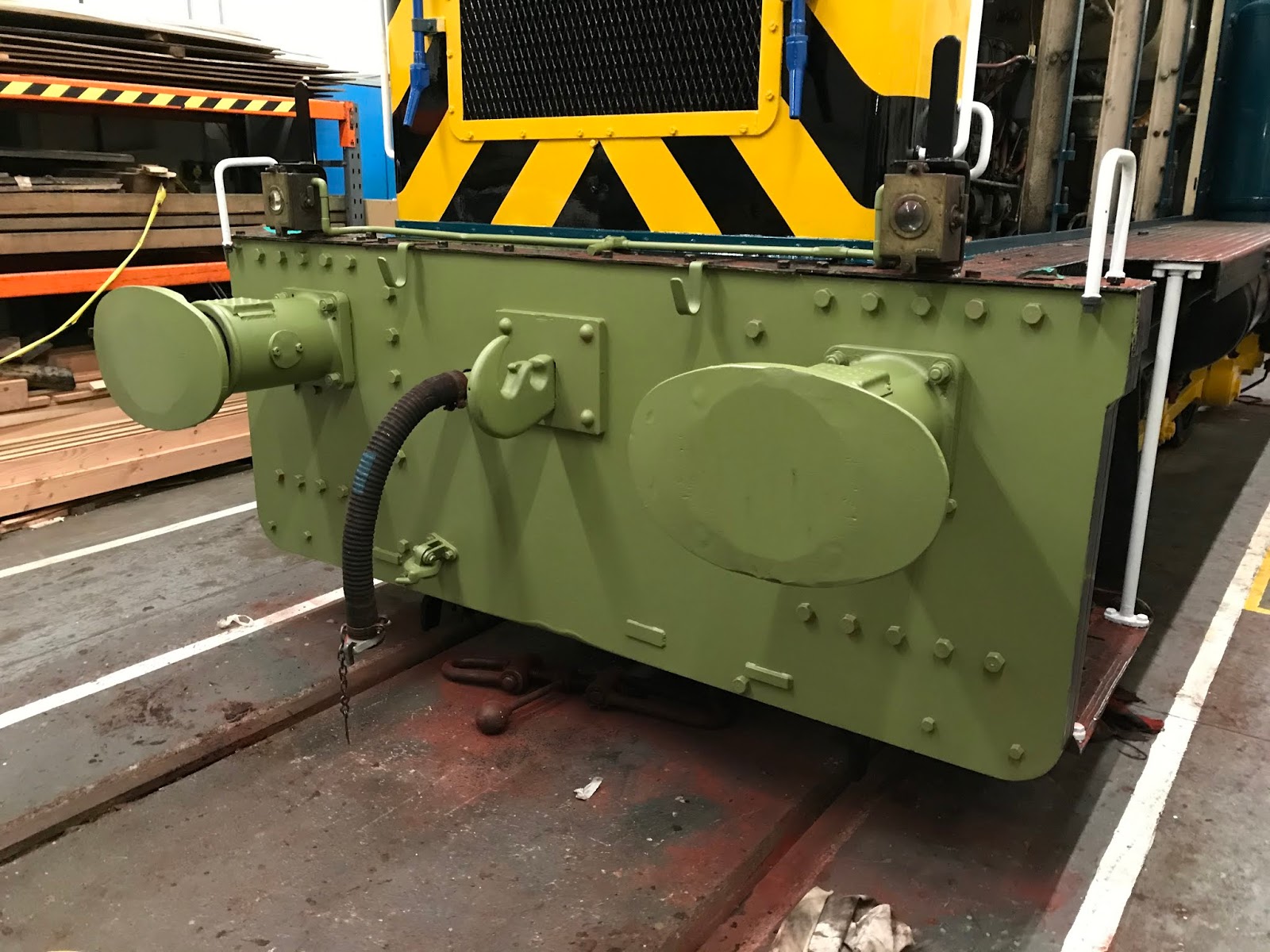 North Tyneside Steam Railway: Buffer beam priming