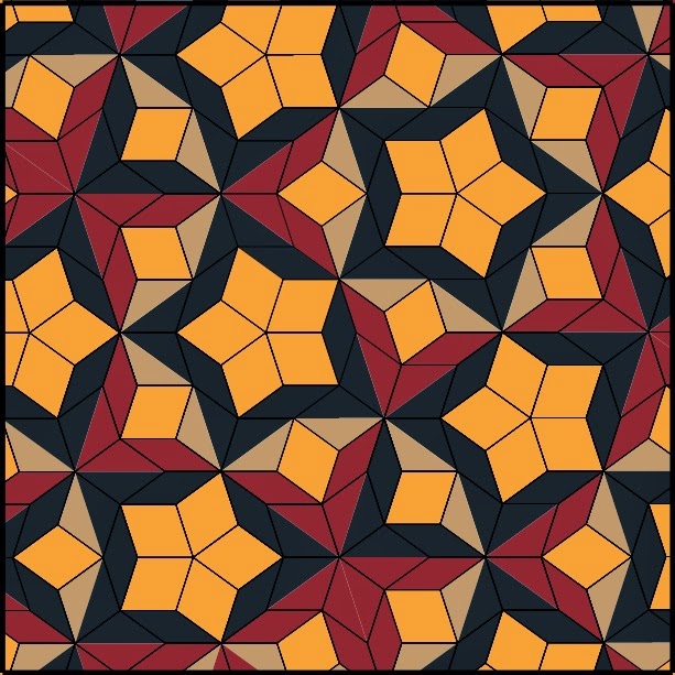 Dunawi Creek: Penrose Tile Quilt with Mylchreest Stars - Design Phase