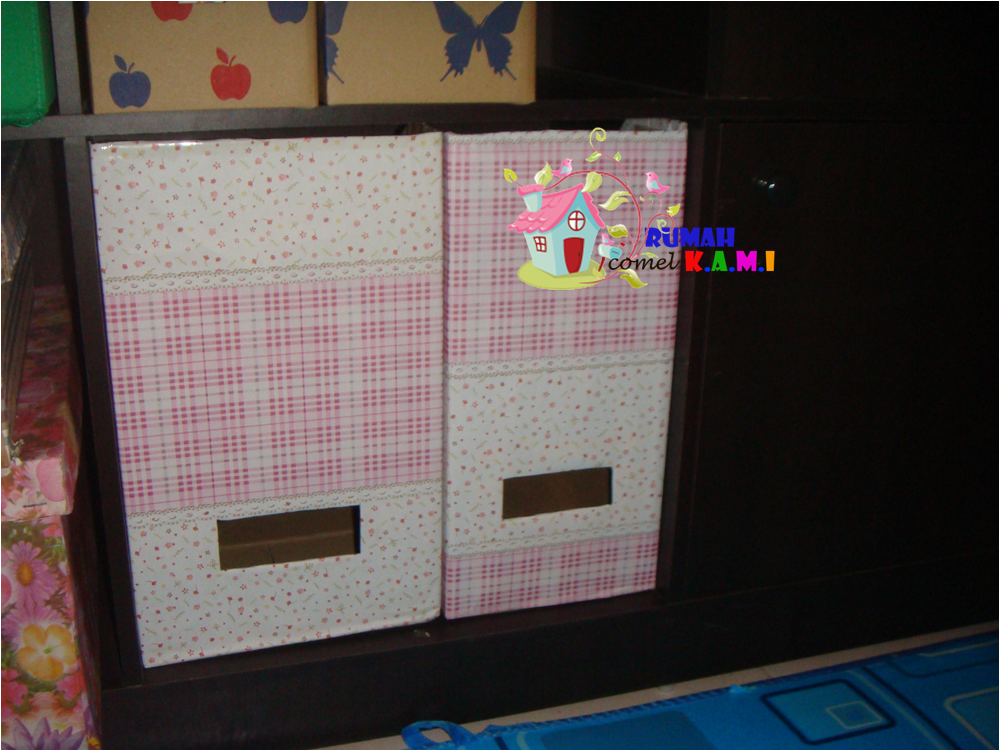 rumah comel kami: DIY : Manfaatkan Kotak Terpakai - "Rumah Fail"-