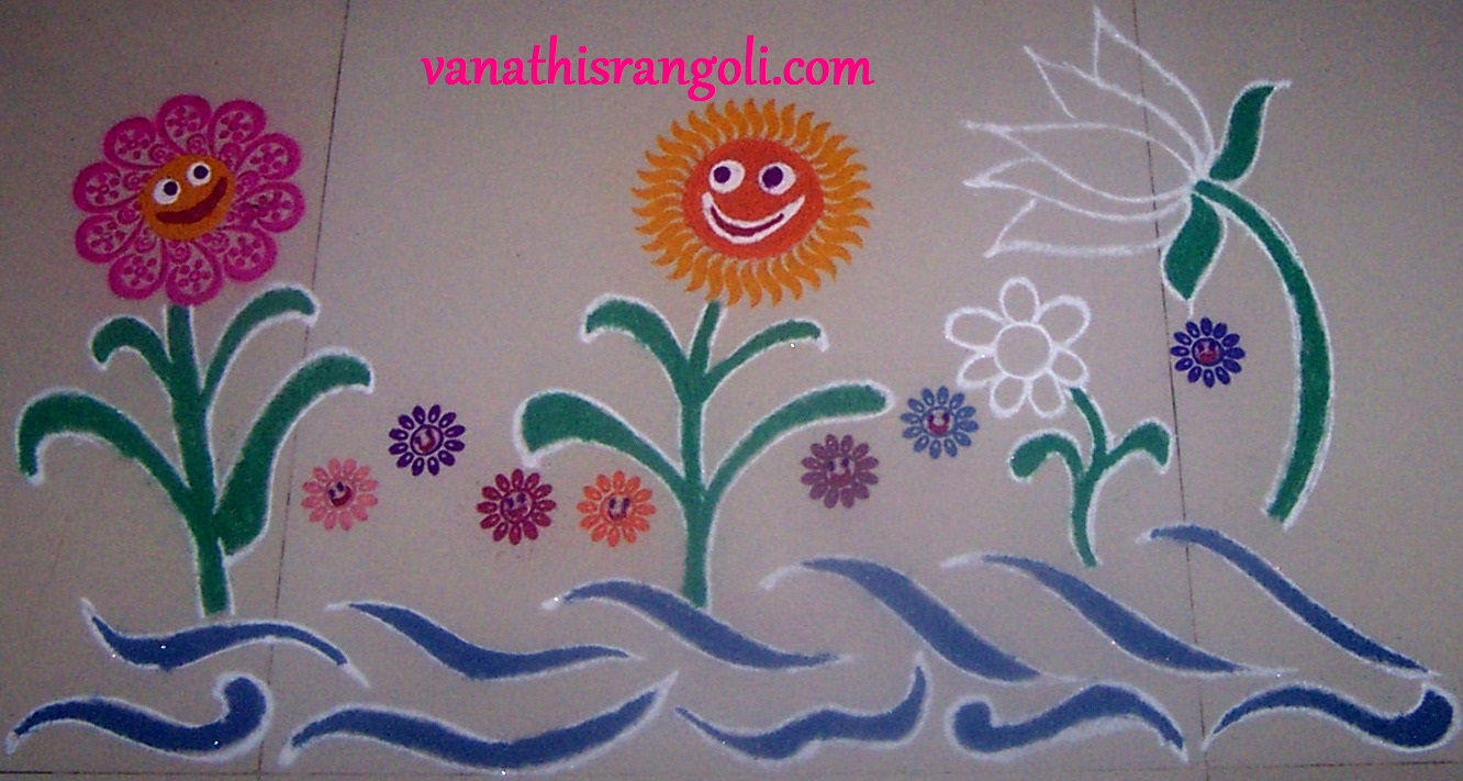 Vanathi's Rangoli / Kolangal: "Happy Beautiful Rainy Day" Rangoli ...