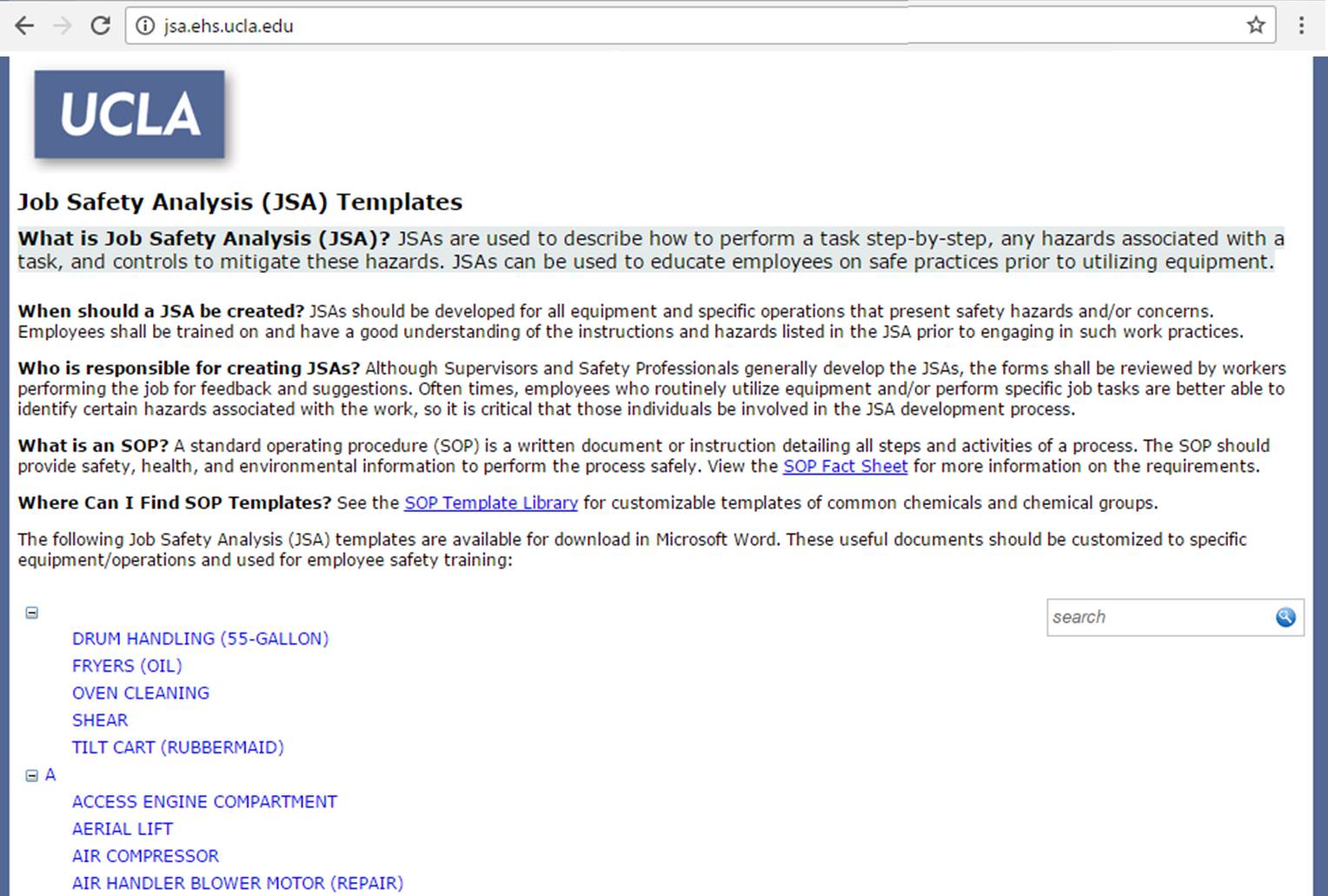 OSH The Journey: Job Safety Analysis (JSA) Templates