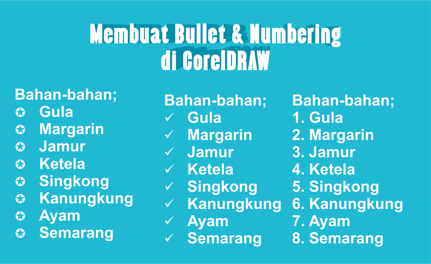 Inilah Cara Membuat Bullet & Numbering Otomatis di CorelDRAW