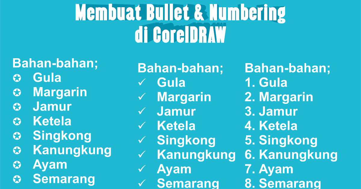 Inilah Cara Membuat Bullet & Numbering Otomatis di CorelDRAW