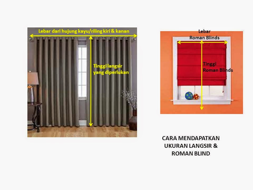 TEMPAHAN LANGSIR.. MKINA FASHIONS.. : UKURAN LANGSIR DAN ROMAN BLIND
