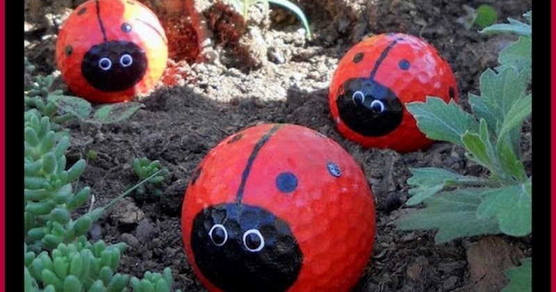 Dollar Store Crafter: Turn Old Golf Balls Into These Cute Garden Ladybugs