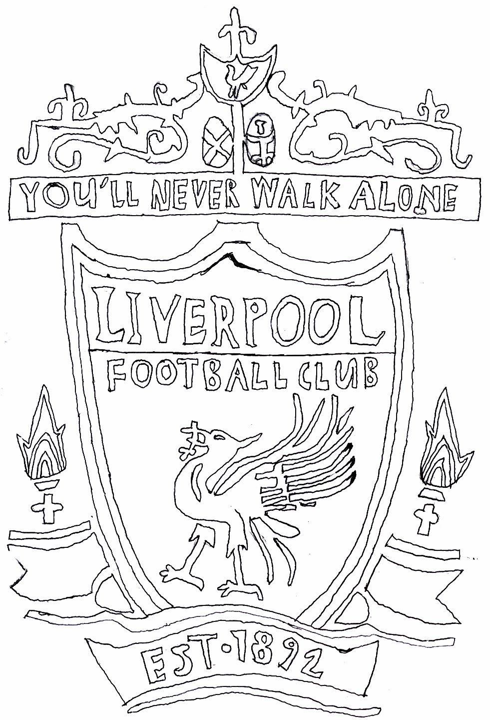 Luke K reflections : drawings of football club and uefa logos