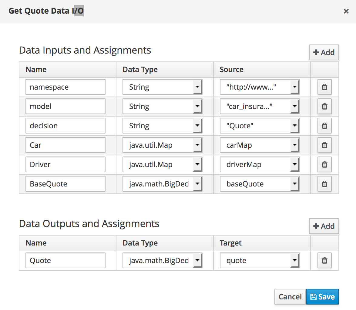 Example of DMN (Decision Model & Notation) execution in jBPM 7