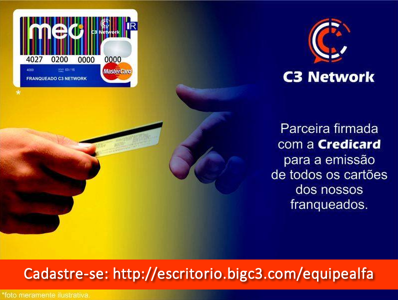 C3 NETWORK BRASIL GOIANA PE: C3 PAGARÁ POR CARTÃO DE CRÉDITO MASTERCARD