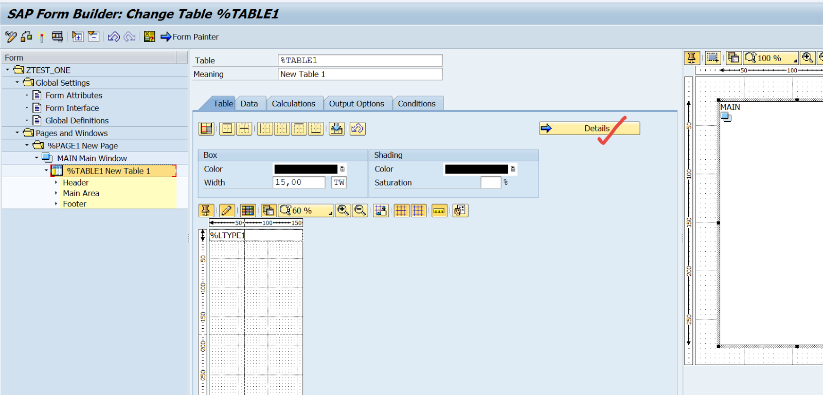 TECHSAP : 9. Smartform : Designing a table in smartform