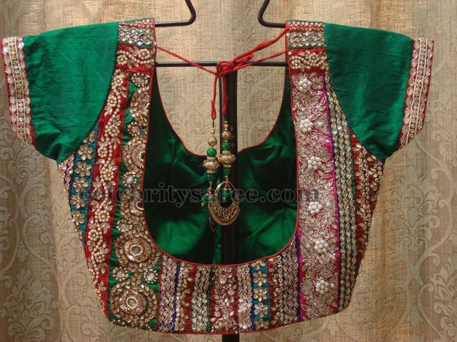 Customized Blouses in Kundan Work - Saree Blouse Patterns