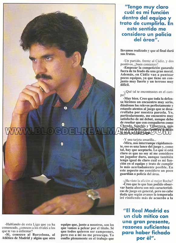 Ricardo Rocha - Revista Oficial Real Madrid (1991) | Blog del Real Madrid