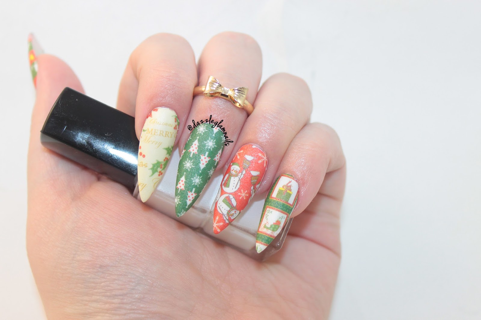 Dazzle Glam Nails | Nail Art Blog: Christmas Wrapping Paper Nails