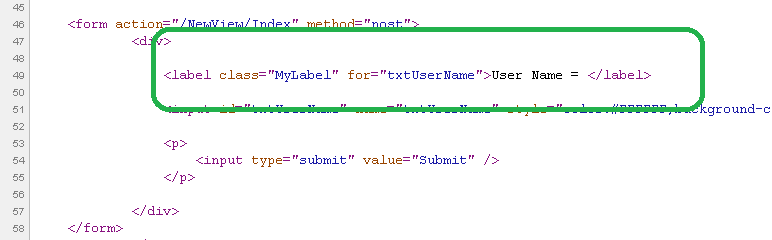 The Asp Mvc Club Step By Step How To Use The Label Html Helper In An Mvc 4 View