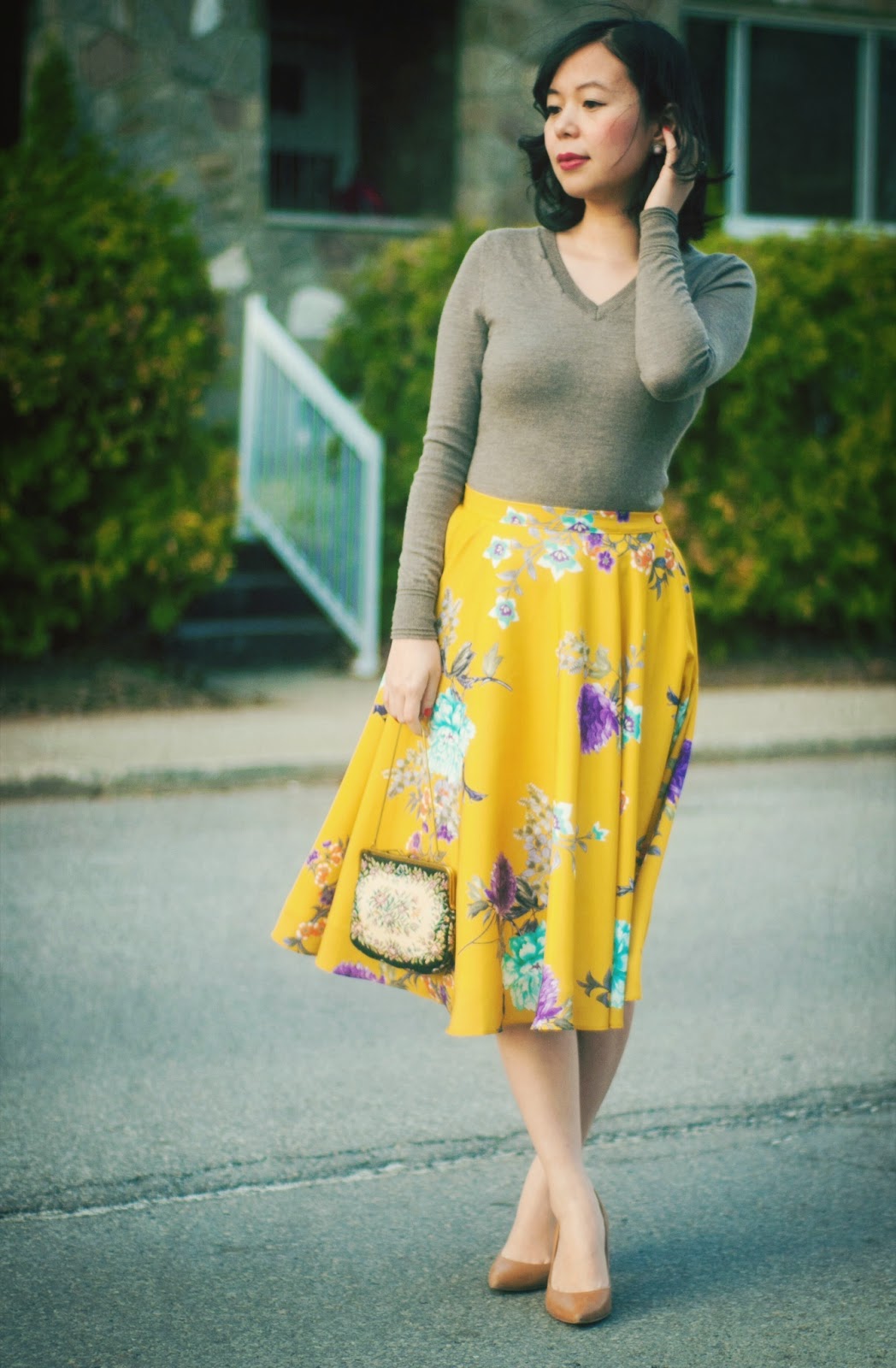 Montreal Fashion Blog Bouquet Of Frocks A Midi Moment