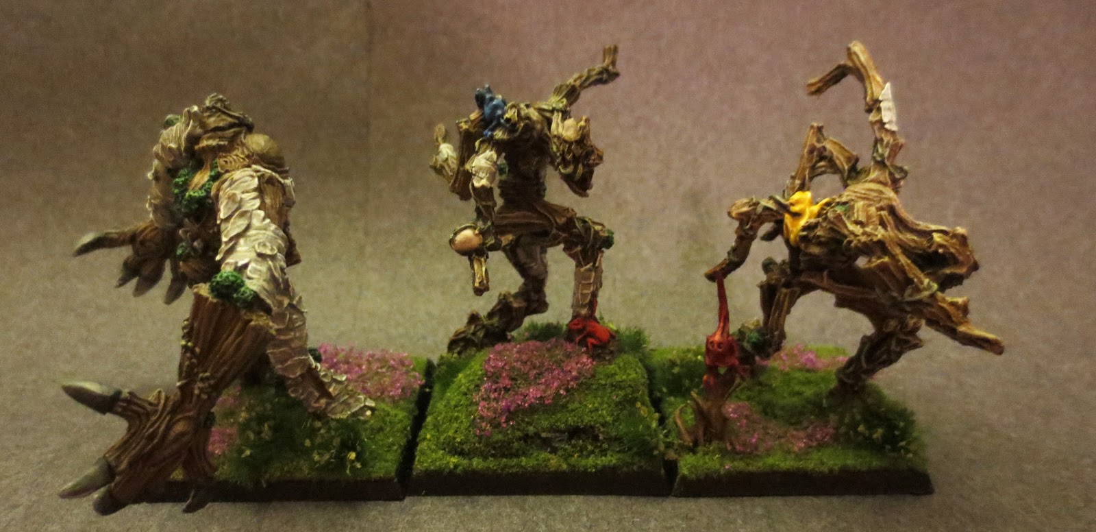Treekin unit and some unpainted Wood Elves