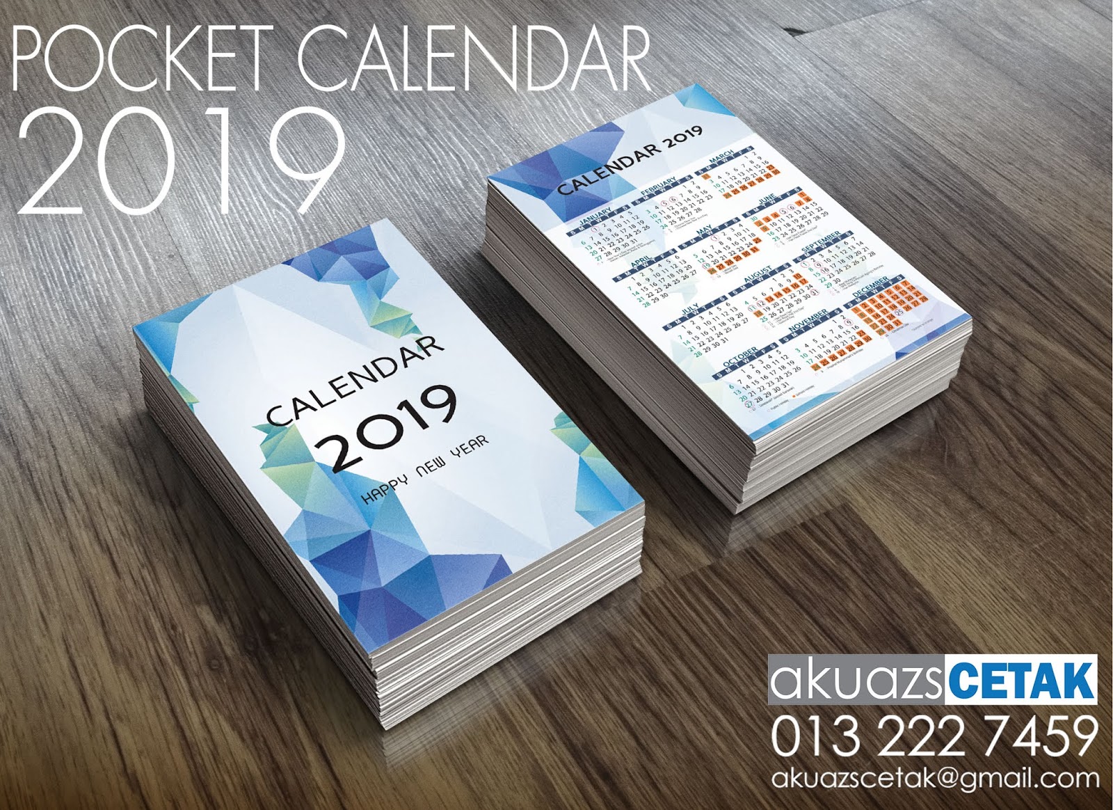 AKUAZS CETAK: POCKET CALENDAR DESIGN