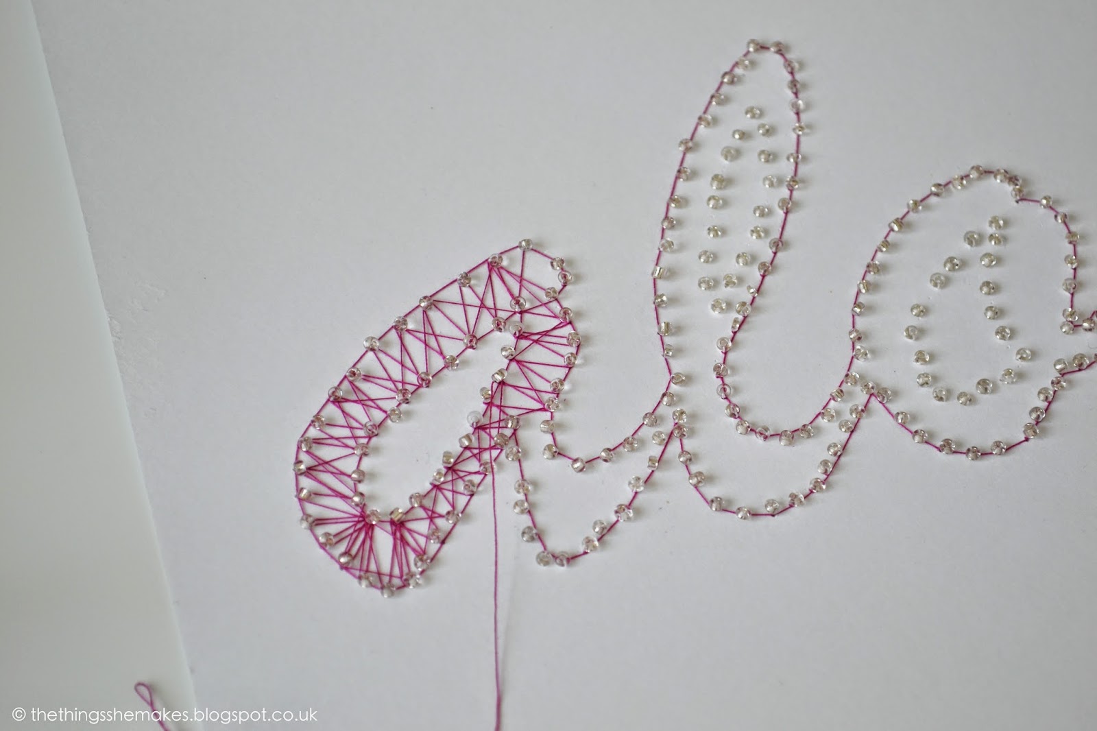 Bead and Thread Word Art | The Things She Makes