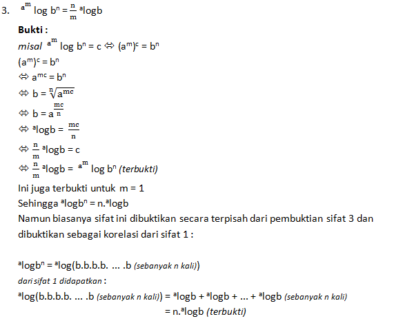 AGUNG PODJOK: Pembuktian Sifat-sifat Logaritma
