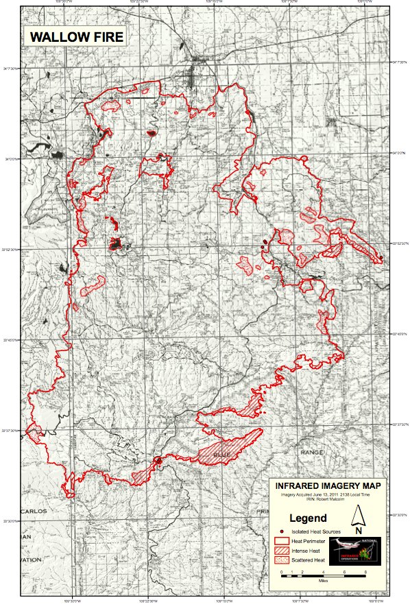 Community Calendar: #WallowFire IR map from 061311 2138hrs
