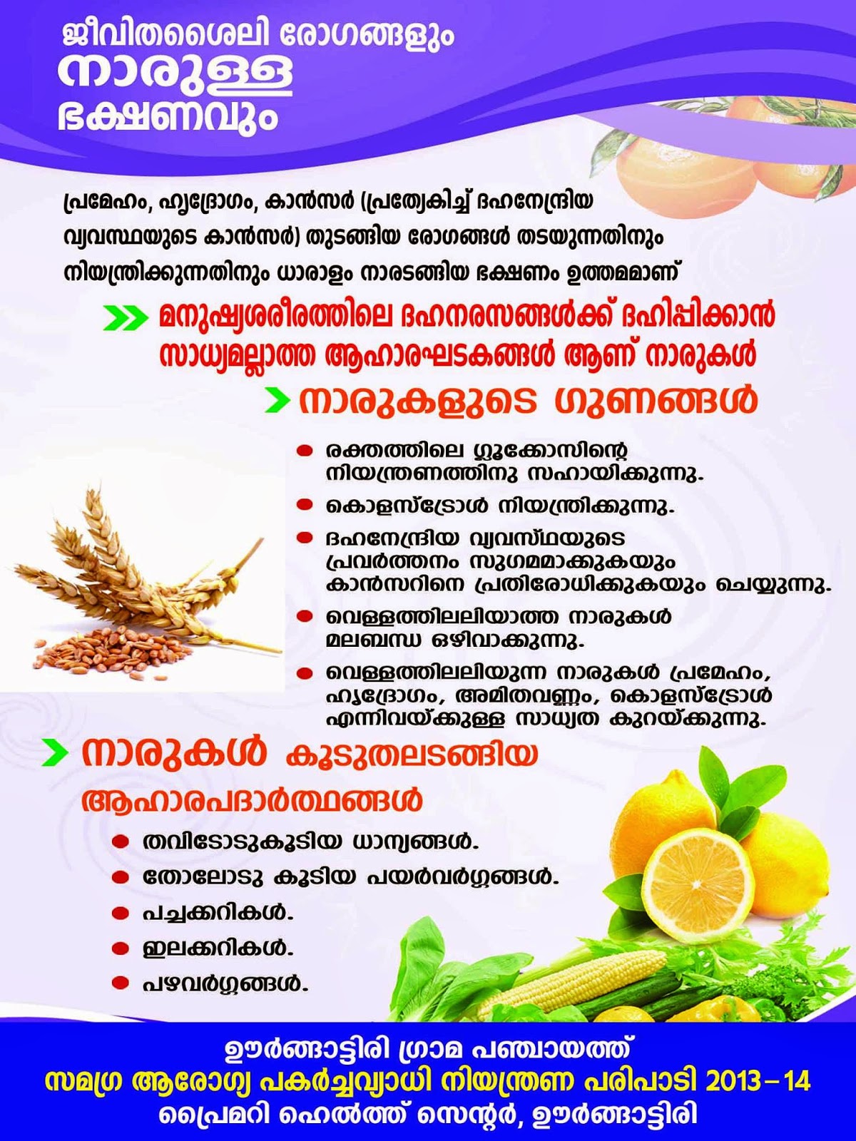 LIFE STYLE DISEASE INFORMATION,POSTERS | Arogyajalakam