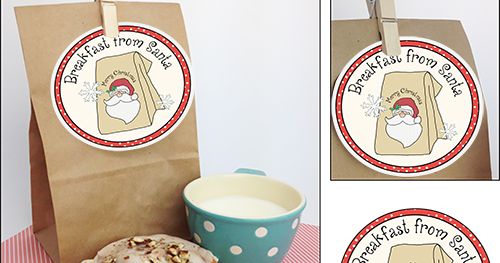Printable Christmas Tag "Breakfast from Santa" - Parties and Patterns