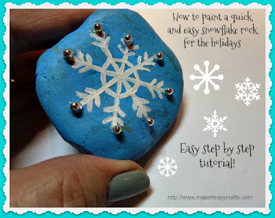 Make it easy crafts: How to paint a snowflake rock for the holidays