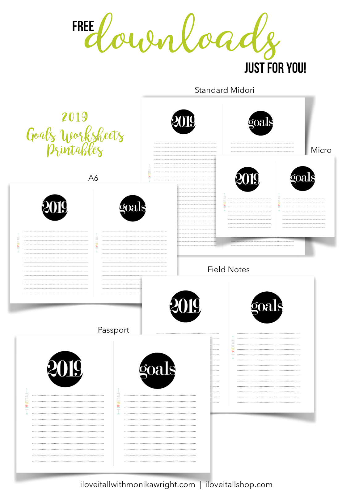 2019 Goals Worksheet for your Travelers Notebook