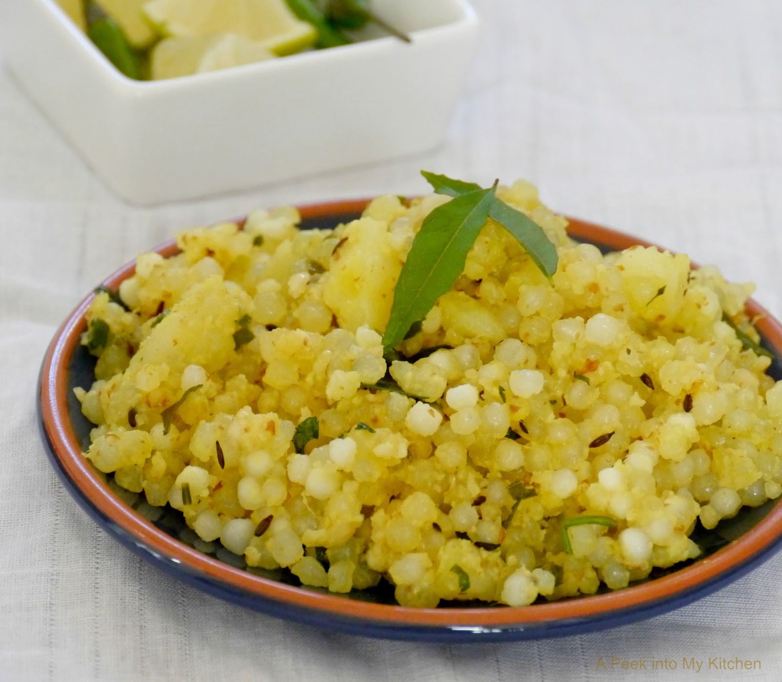 A Peek into My Kitchen: Sabudana (Sago) Khichdi / Spiced Tapioca ~ Day 15