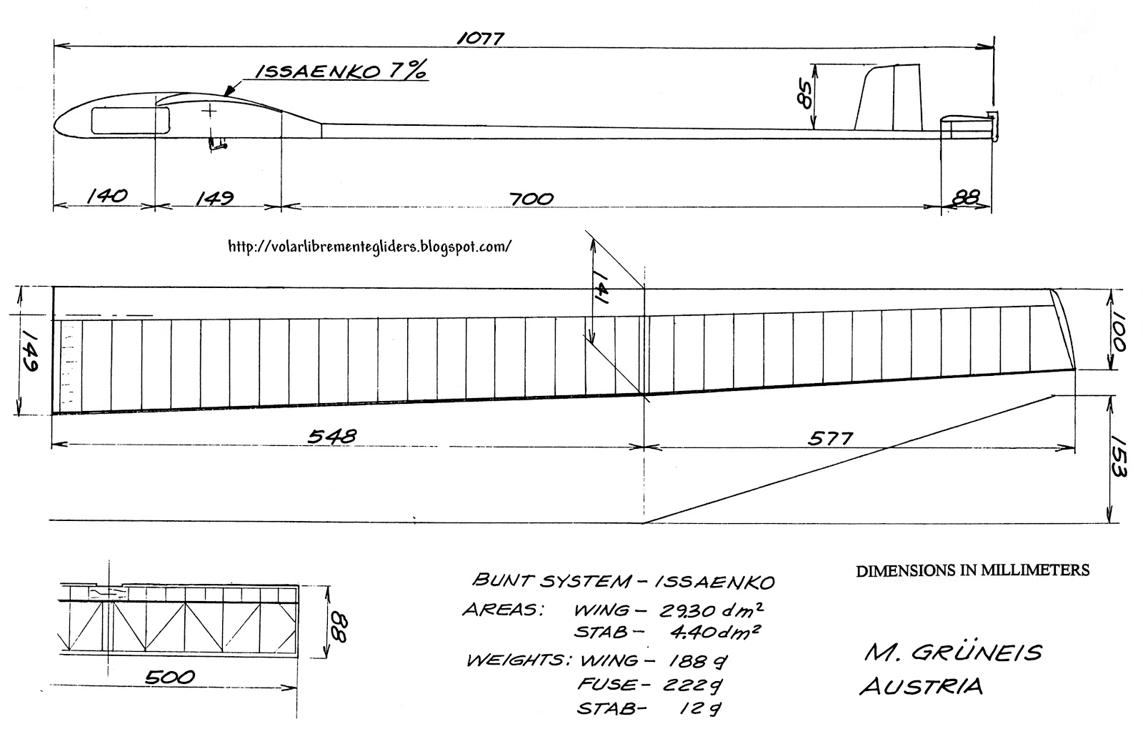 Volar Libremente - Free Flight Gliders: F1A de M. Grüneis. Austria