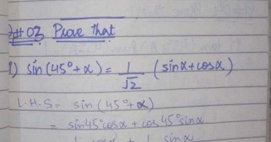FSc ICS FA Notes Math Part 1 Chapter 10 Trigonometric Identities ...