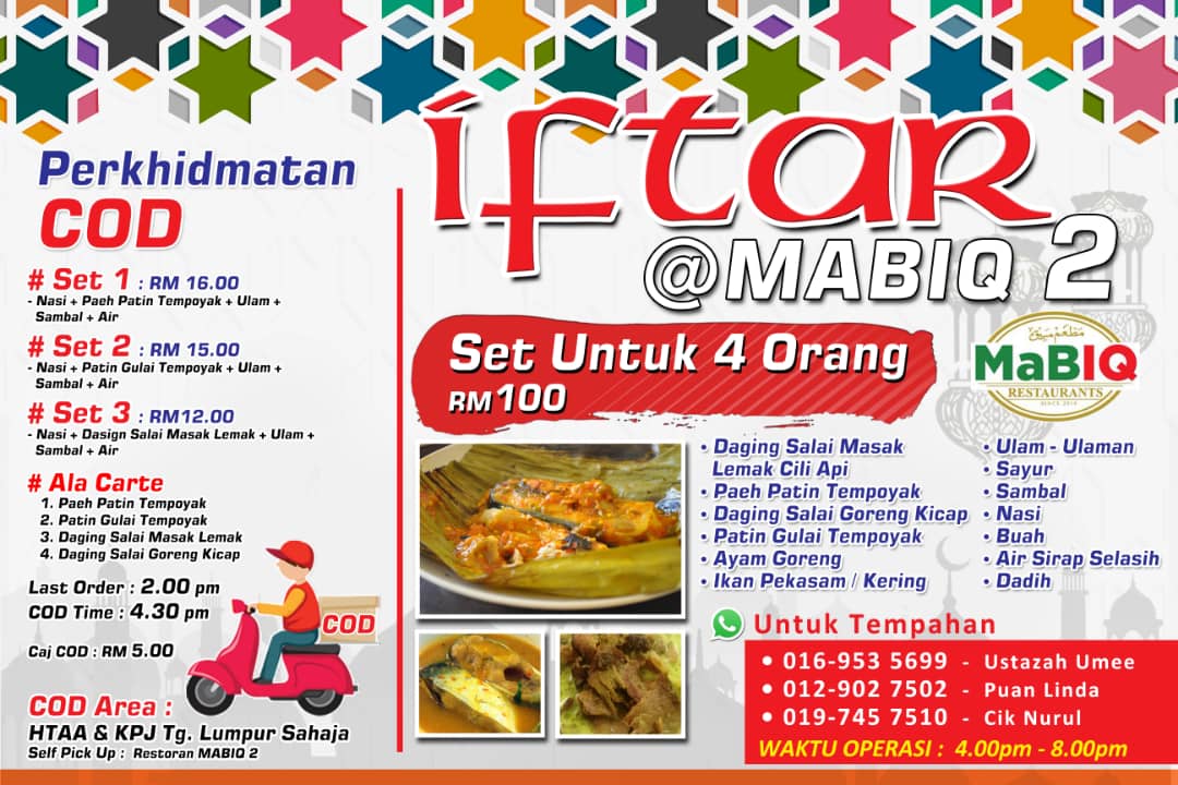 RESTORAN MABIQ: 🌻 MABIQ RESTAURANT 2 - TEMPAHAN IFTAR DIBUKA SEKARANG! 🌻