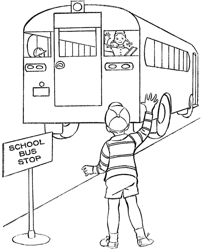School Bus Stop Coloring ~ Child Coloring