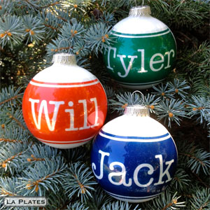La Plates Blog: La Plates Monogrammed Glass Ball Ornaments