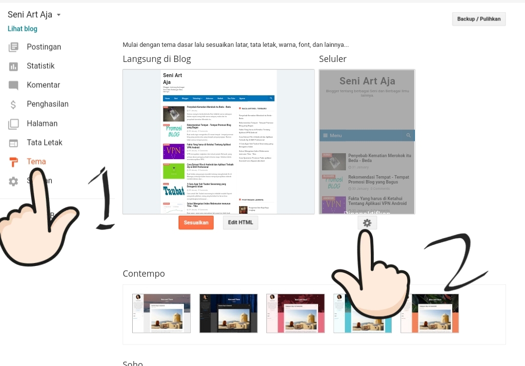 Cara Membuat Tampilan Blog Desktop Sama Dengan Versi Android - Seni Art Aja