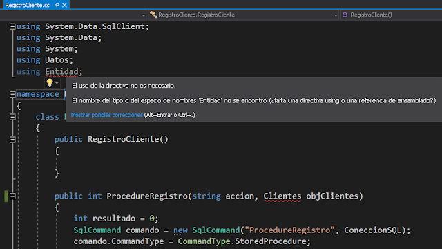 BASE DE DATOS II: Espacios De Nombre.System.Data.SqlClient