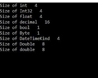 How to get the size of data type in C# - MVC Arena (ASP.Net)