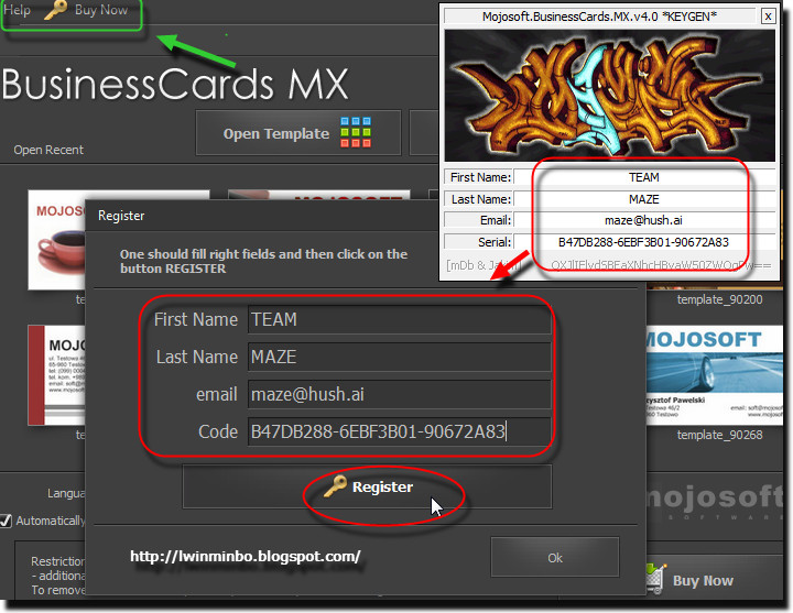 လြင္မင္းဗိုလ္(နည္းပညာ): Mojosoft Business Cards MX 4.8.7 Final