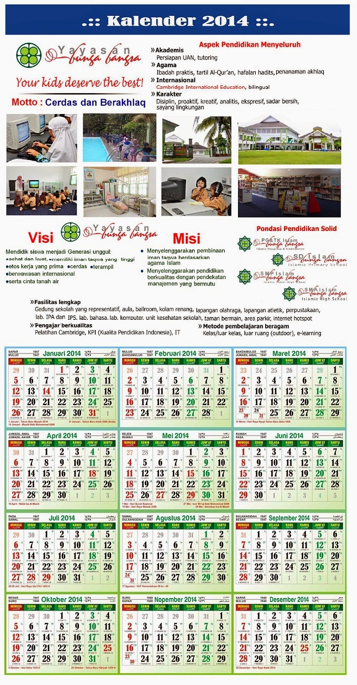 Perpustakaan Bunga Bangsa: Kalender Tahun 2014