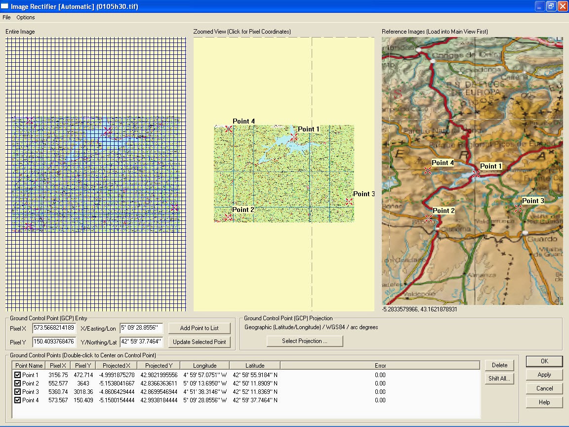 Cartografía Digital: Calibrar mapas con Global Mapper.