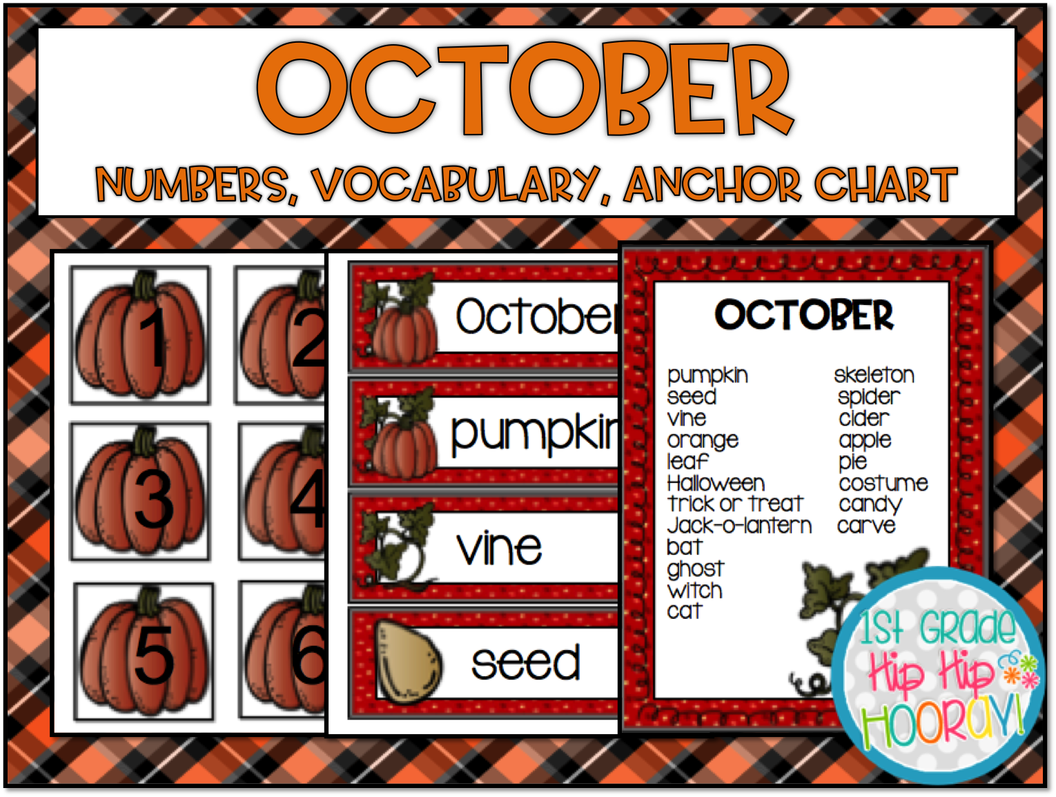1st Grade Hip Hip Hooray!: October Calendar