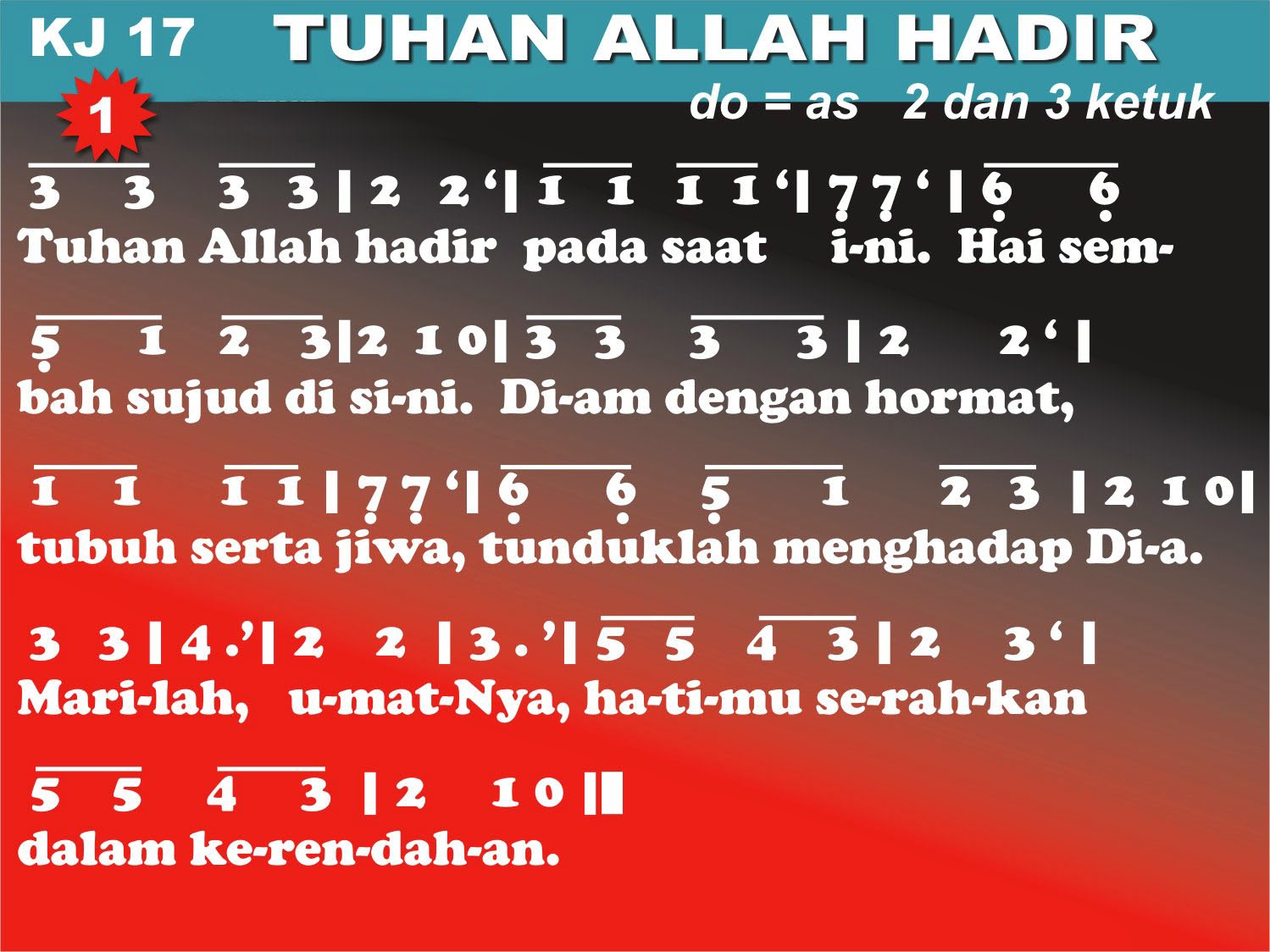 Lagu Gereja Rohani Kristen: Kidung Jemaat. 017. Tuhan Allah Hadir
