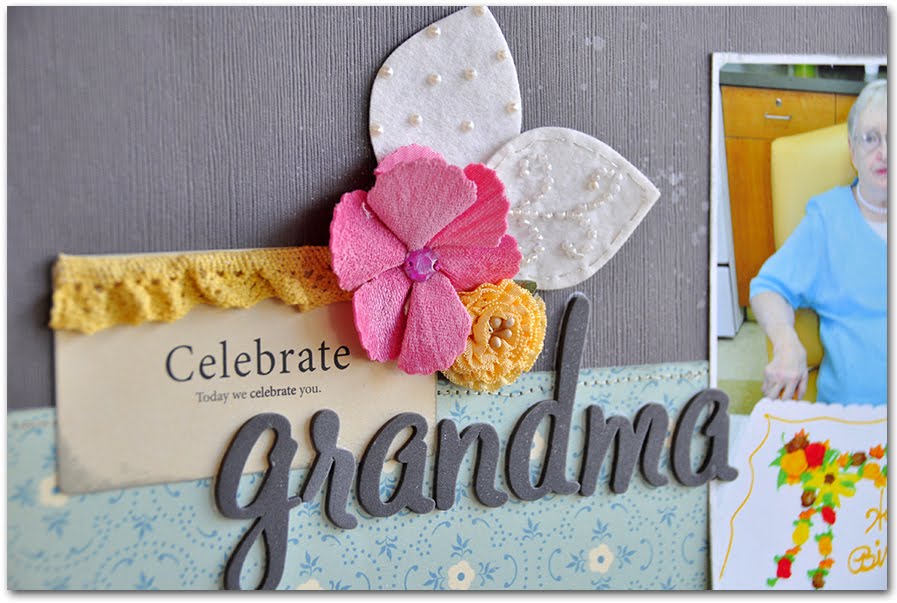 Emma's Paperie: Celebrate Grandma Layout by Jill Cornell